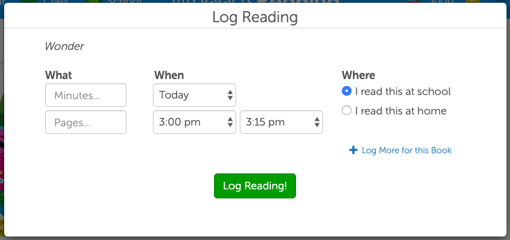 Customize the Digital Reading Log Feature – Whooo's Reading Help Center