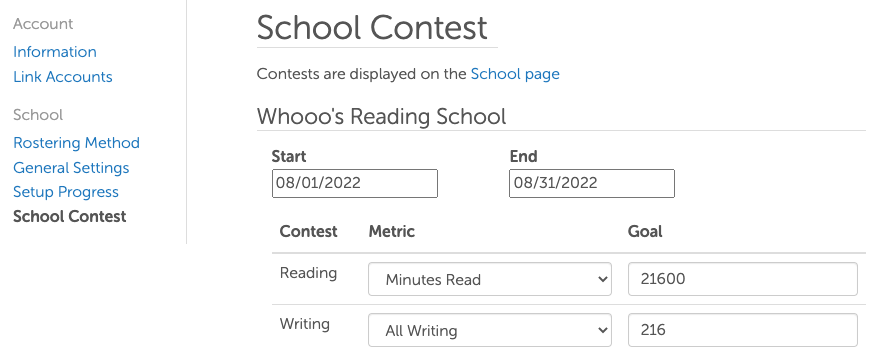 Customize Your School Page – Whooo's Reading Help Center